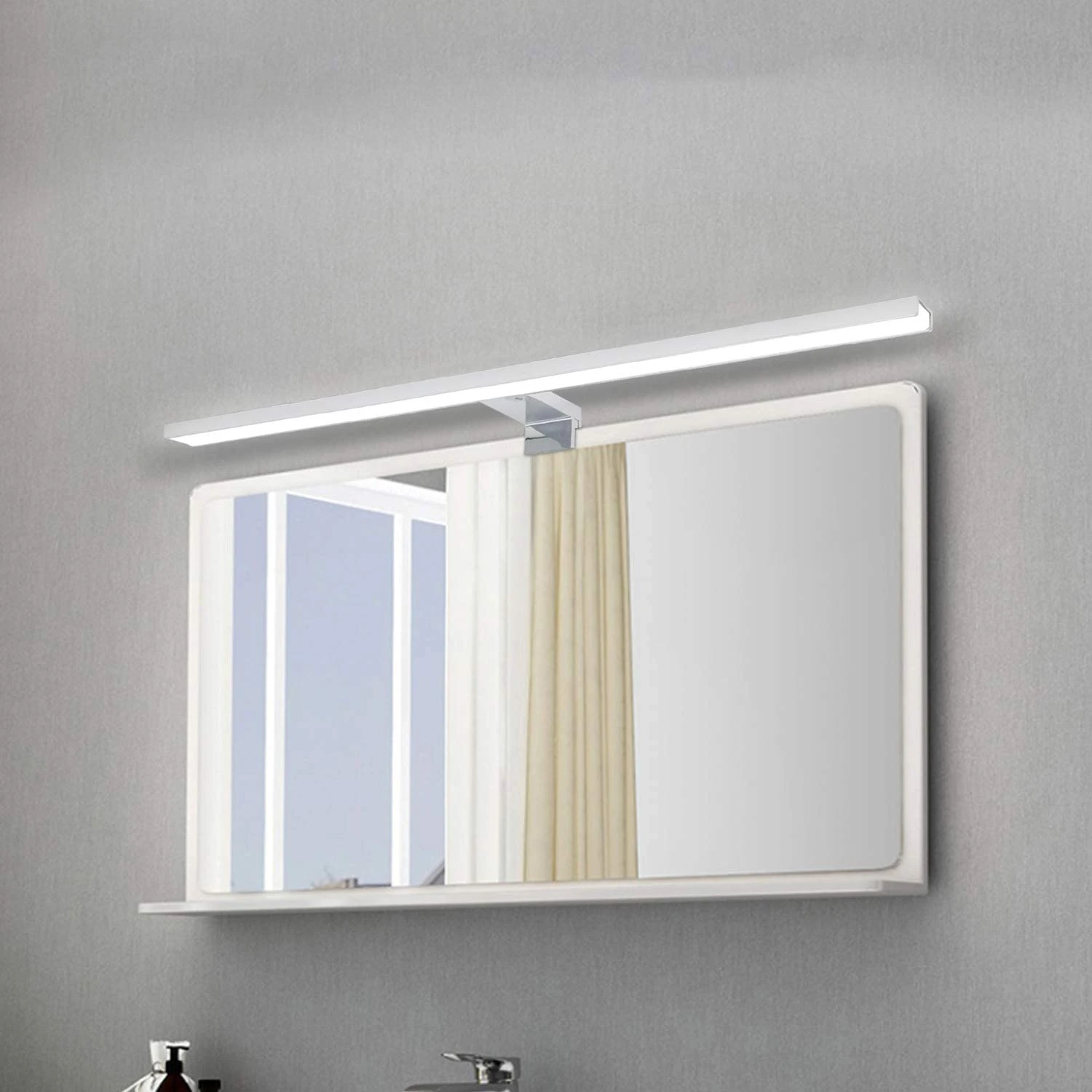 SWANEW 60cm LED Spiegelleuchte 12W mit Schalter, Neutralweiß, 4000K