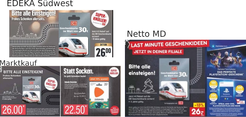 30€ DB Geschenkkarte bei EDEKA für 26€