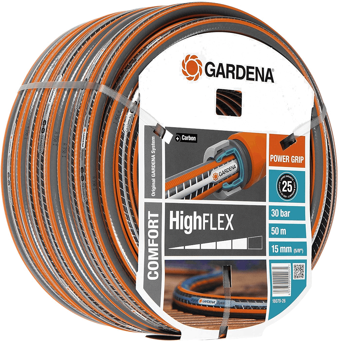 Gardena Highflex Comfort für 24€ - 50m Gartenschlauch mit 15mm Durchmesser