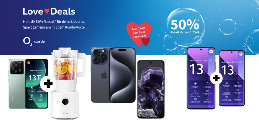 o2-Lovedeals mit guten Tarif-Bundles | Jetzt zuschlagen!
