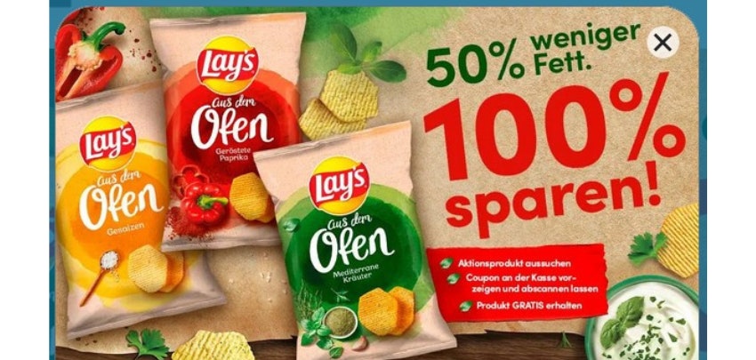 Bis zu 20 Lays Chipstüten gratis bei Rewe | Verschiedene Sorten!