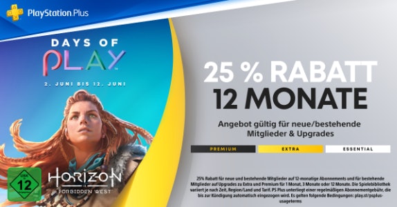 25% Rabatt auf PlayStation Plus Abos | Jetzt upgraden!