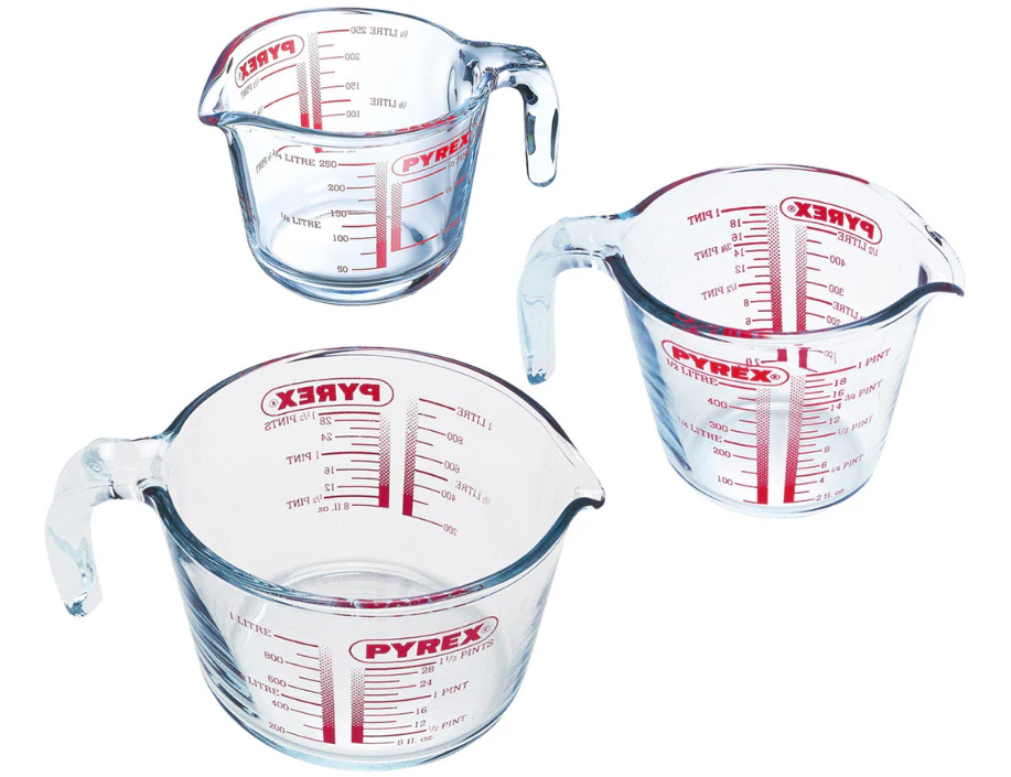 Nur heute! Pyrex Messbecher-Set für 26€ - 3-teilig (0,25 / 0,5 / 1 Liter)