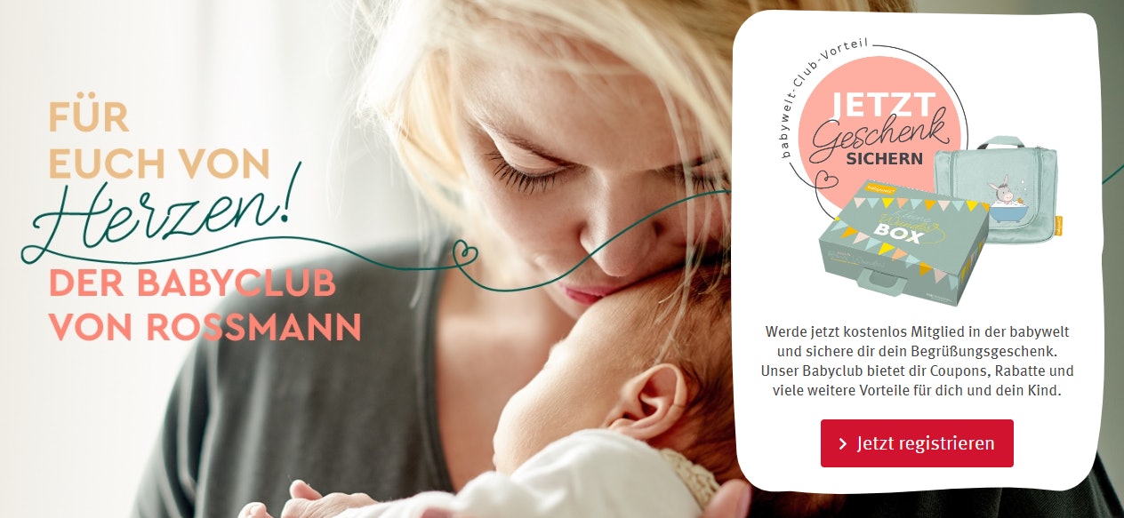 In Babyclubs anmelden und Geschenke erhalten