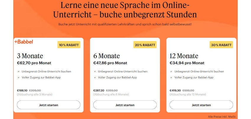 Babbel Live Angebot: Bis zu 30% Rabatt sichern!