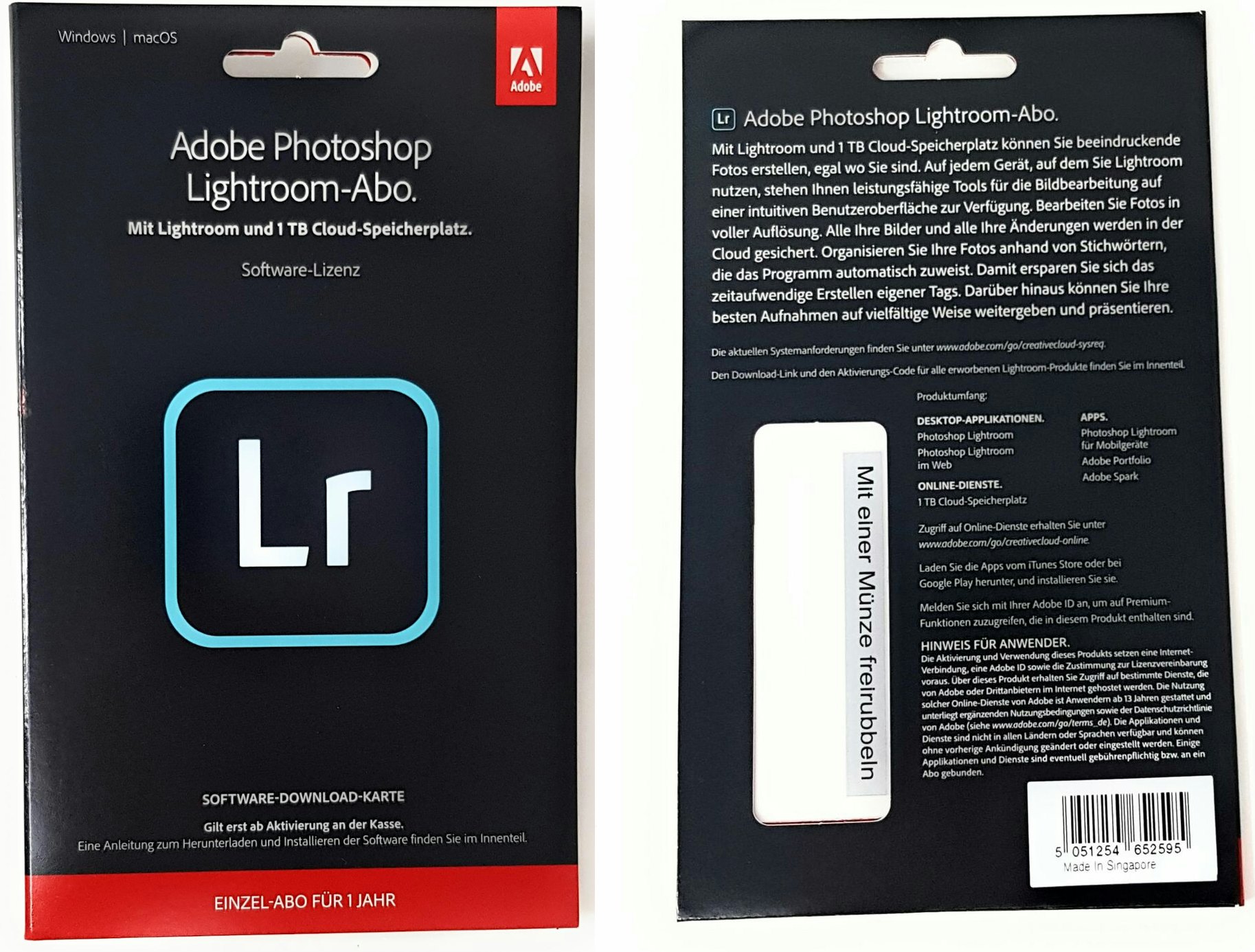 1 Jahr Adobe Lightroom Key Card Download für 38€ – inkl. 1TB Cloud, für ...