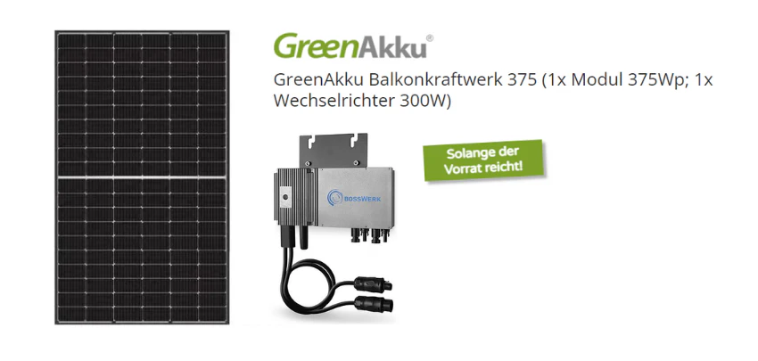 GreenAkku Balkonkraftwerk 375 für 179€ | Umweltfreundlich!