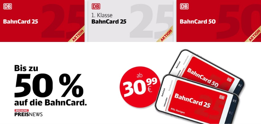 Jetzt BahnCard 50 zum halben Preis sichern!