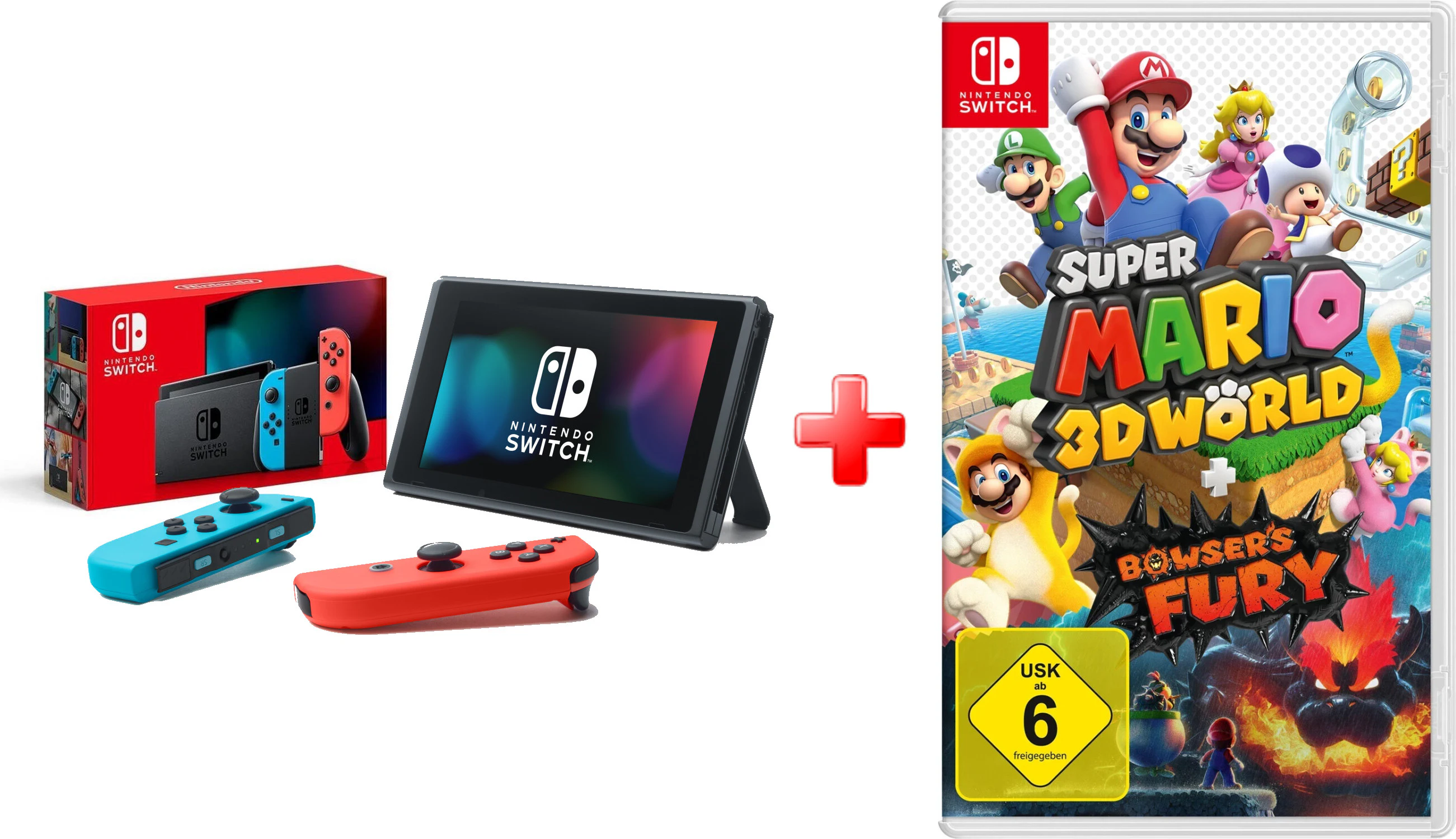 Nintendo Switch + Super Mario 3D World + Bowser’s Fury für 270€
