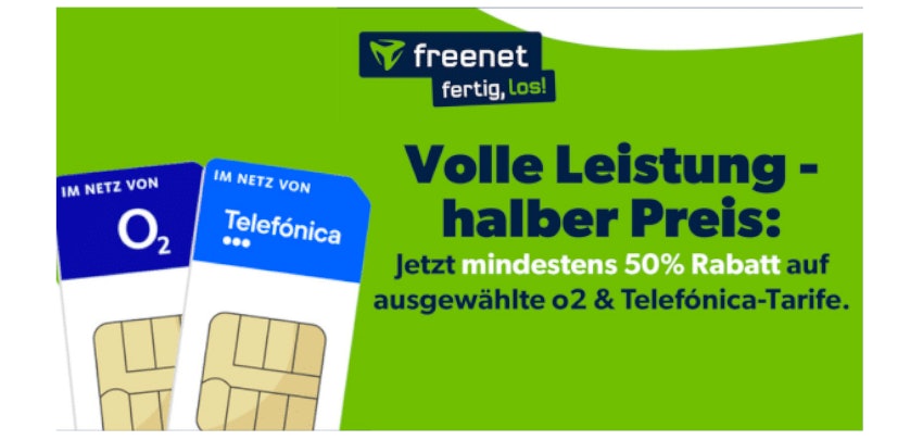 Spart 50% auf O2- & Telefónica-Tarife!