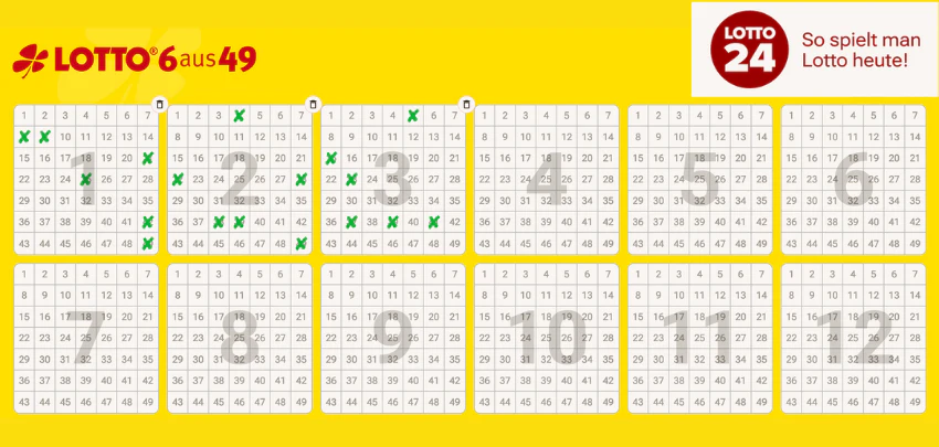 Lotto24: 3 Felder Lotto 6aus49 für nur 0,10€ (statt 4,70€)