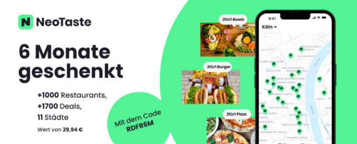 NeoTaste Coupon App: 6 Monate gratis testen
