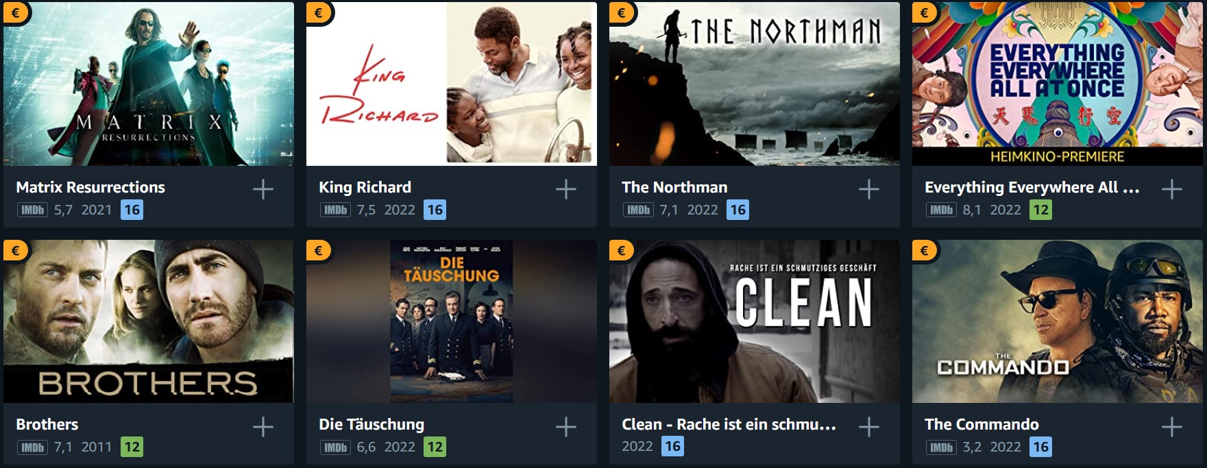 Amazon Prime Video » 99 Filme für je 0,99€ leihen, z.B. The Northman (2022)